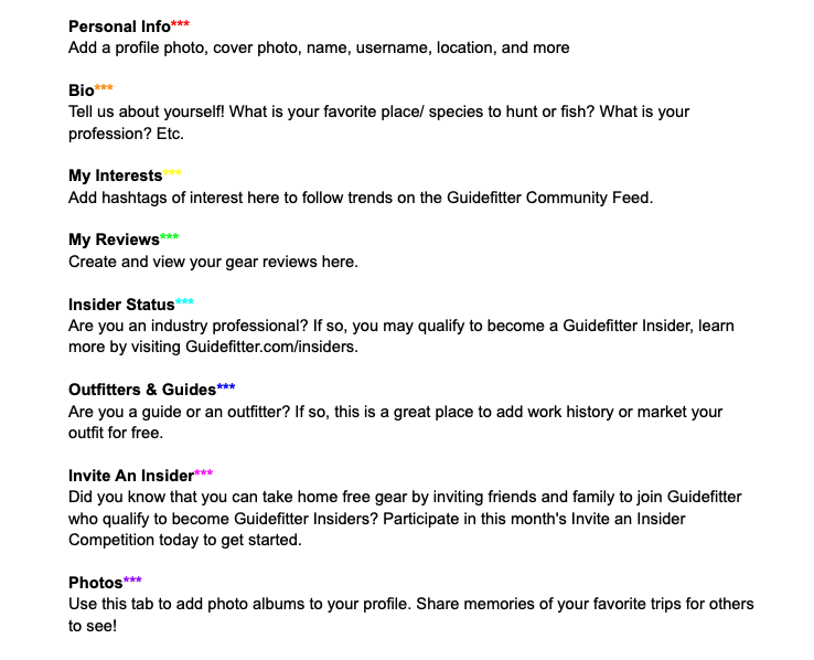 How do I navigate and customize my Guidefitter profile? – Guidefitter